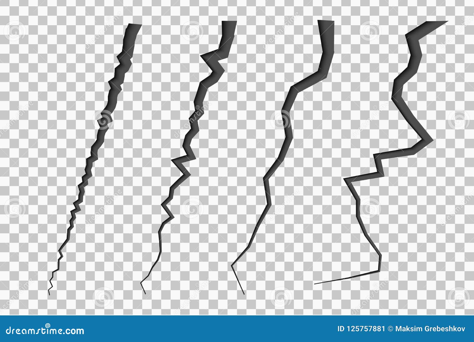 Set of cracked lines stock vector. Illustration of abstract - 125757881