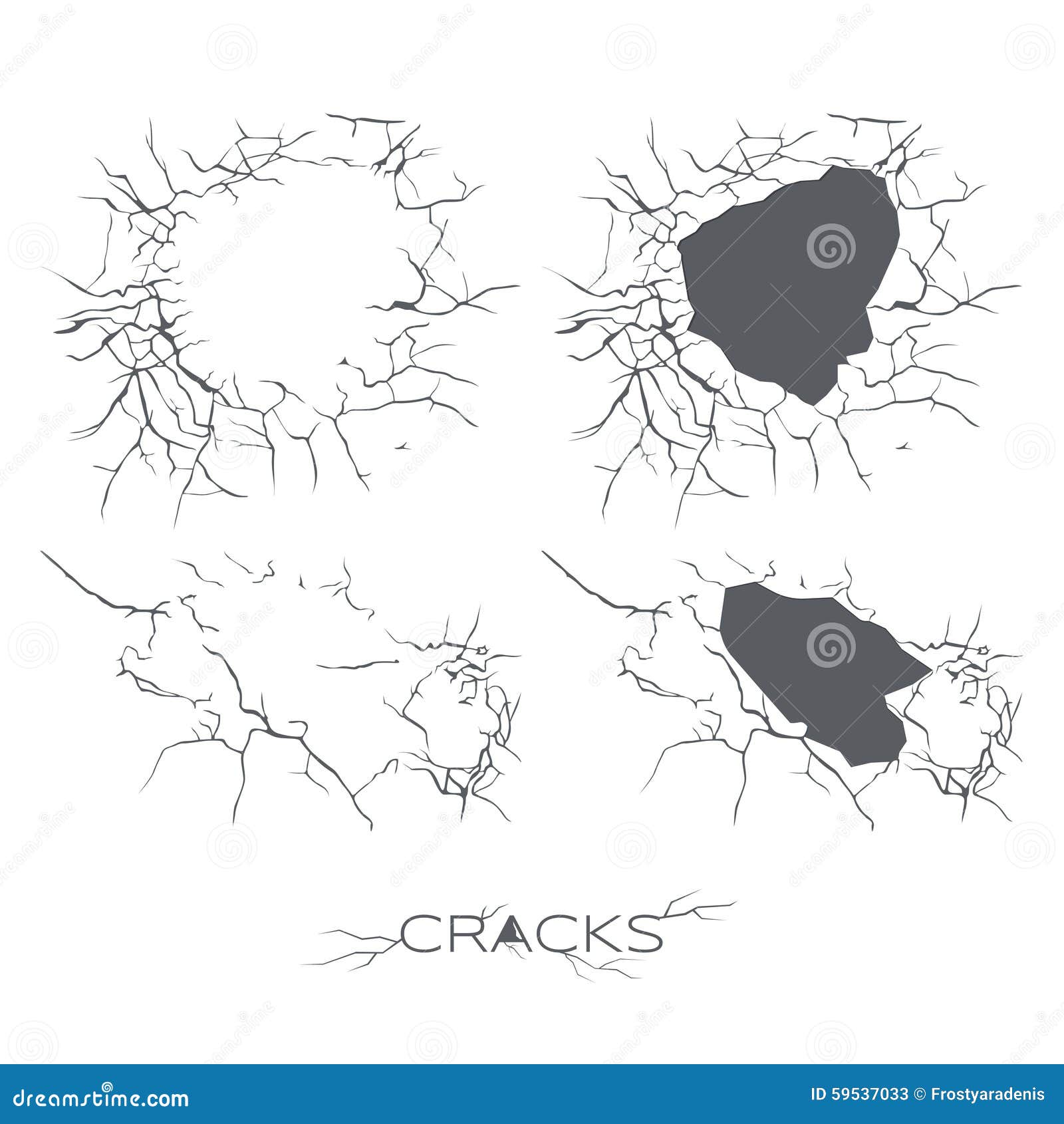 Set of the Cracks stock vector. Illustration of effect - 59537033