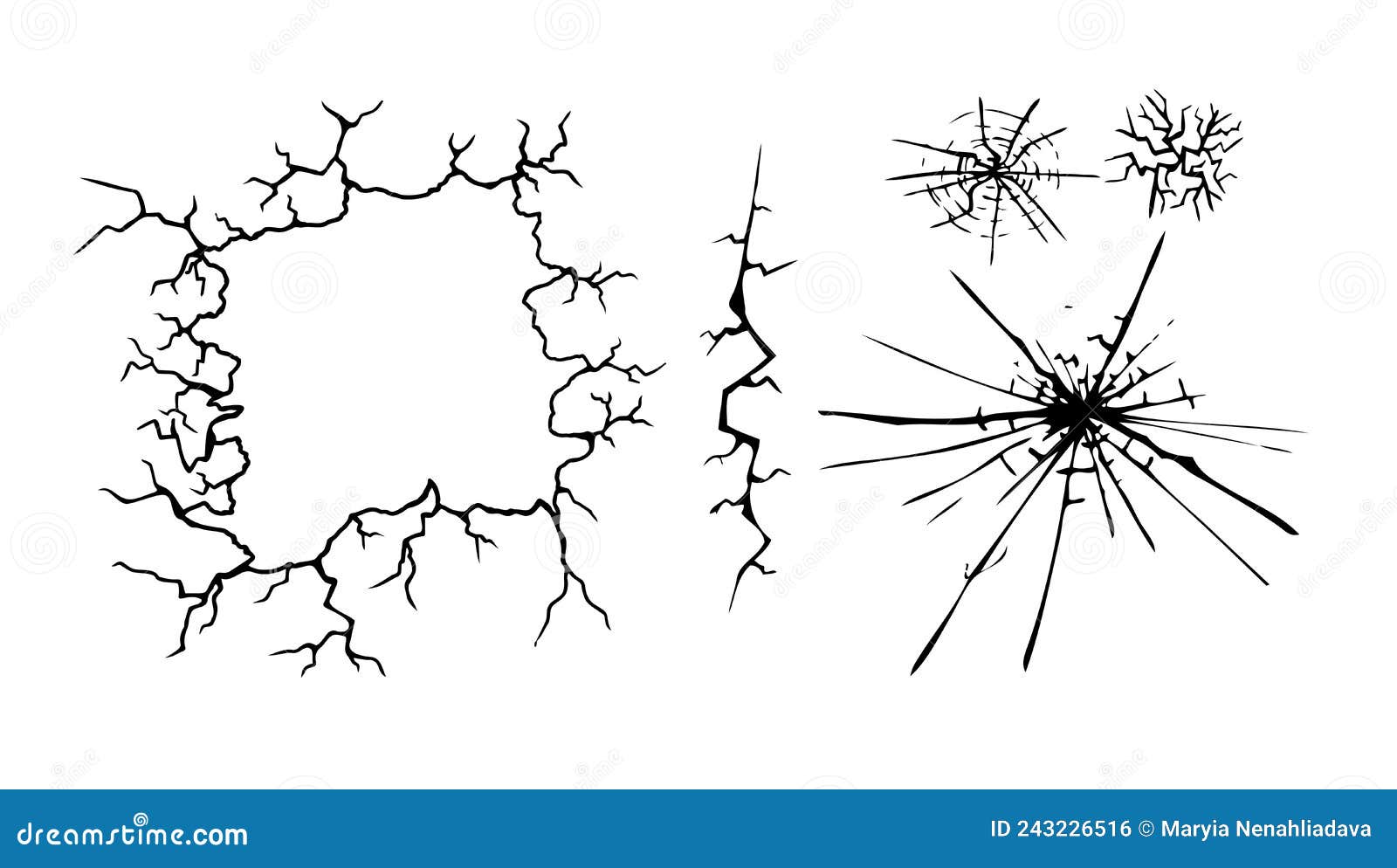 Ground Cracks, Horizontal Breaks on Land Surface Isolated on ...