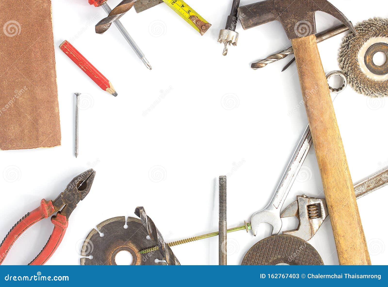 Set Craftsman Tool Isolated on White Background , Mechanical Tools,top ...