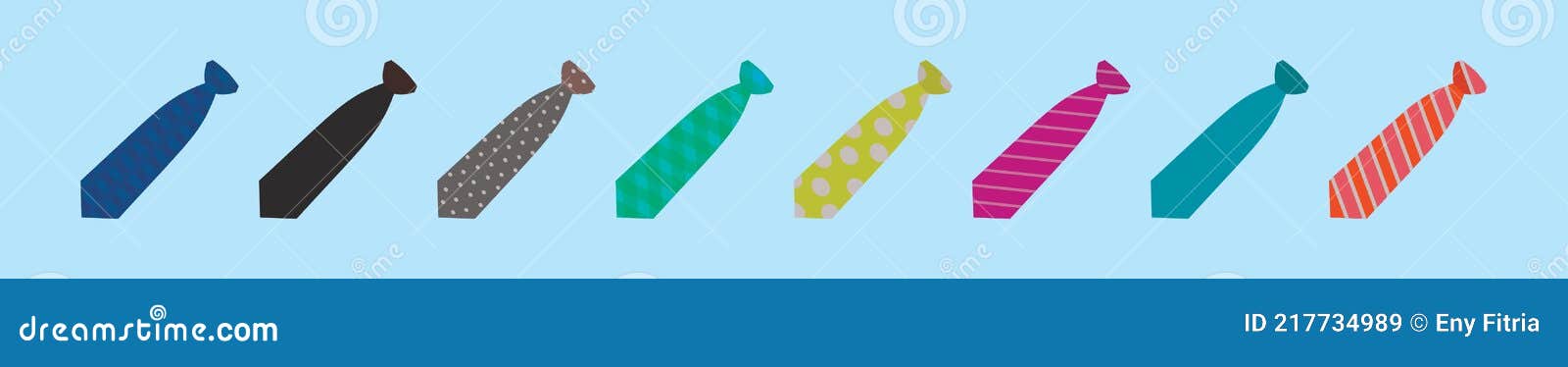 Set of Cravat Cartoon Icon Design Template with Various Models. Vector ...