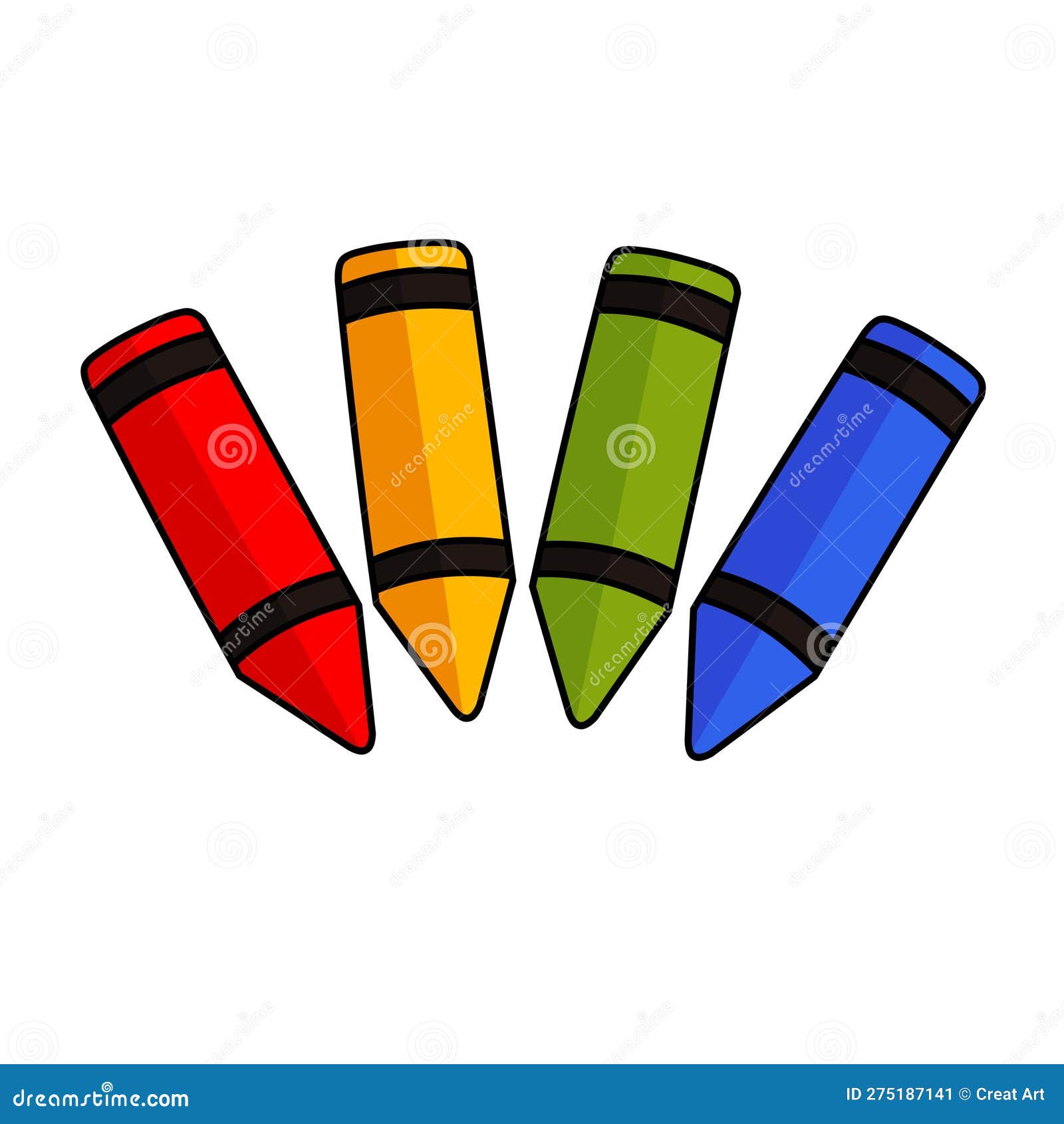 Set of Crayons Vector Illustration Stock Vector - Illustration of ...