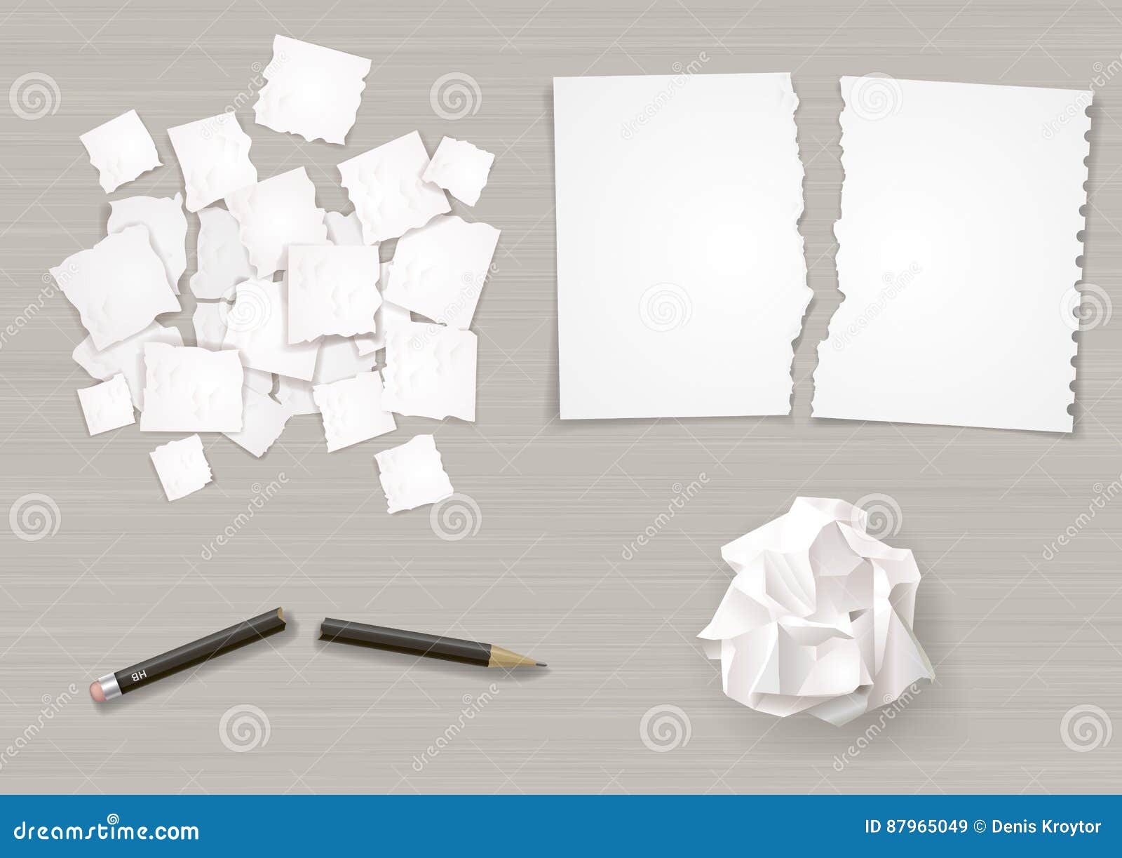 Set creasy paper sheets stock illustration. Illustration of crumpled ...