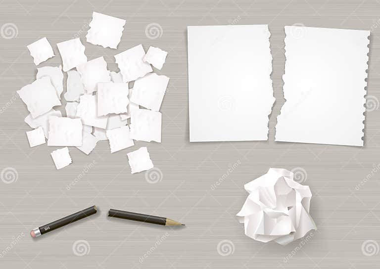 Set creasy paper sheets stock illustration. Illustration of crumpled ...