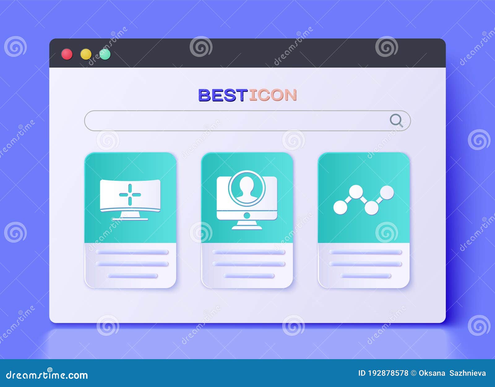 Set Create Account Screen, Computer Monitor and Share Icon. Vector ...