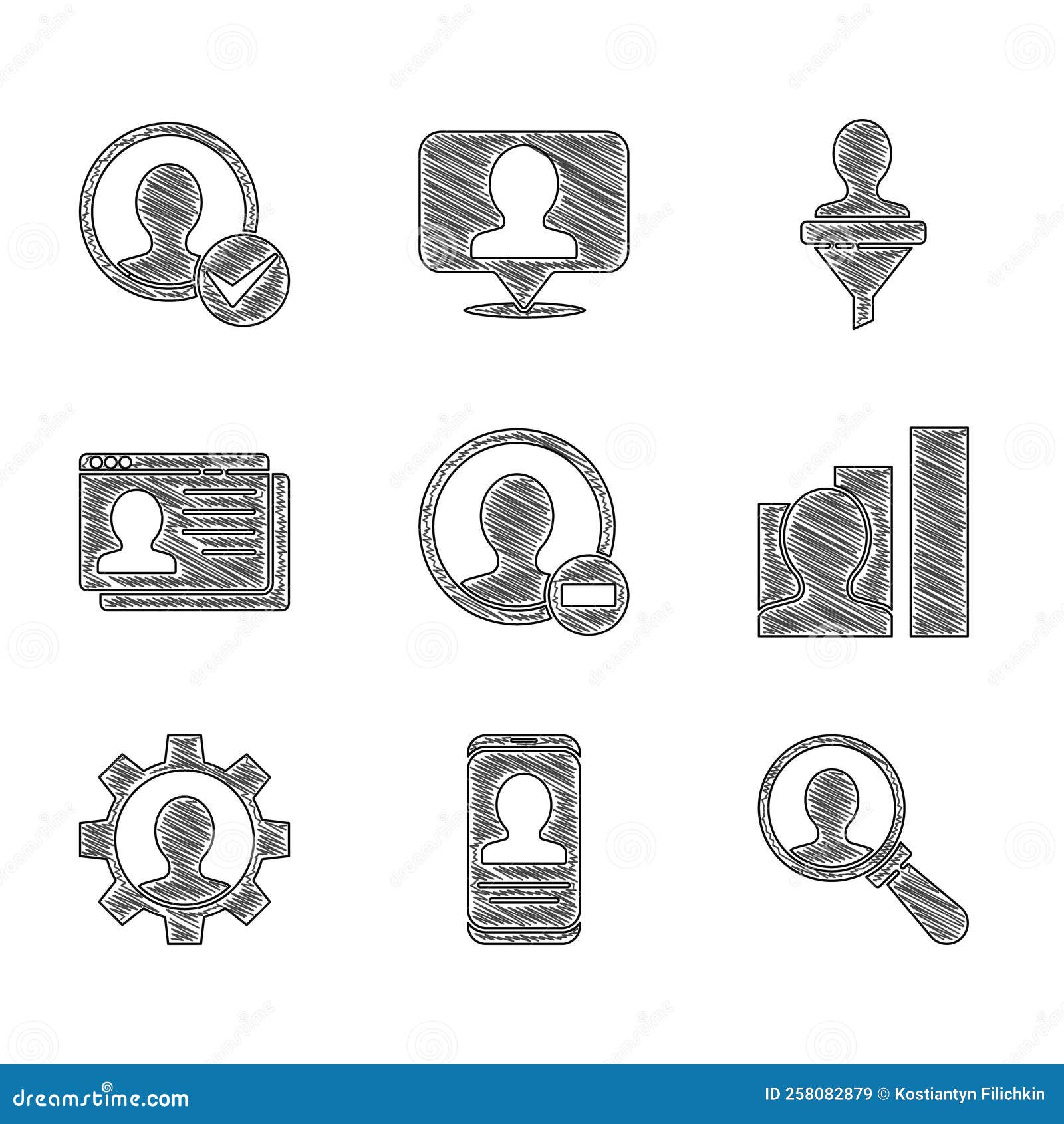 Set Create Account Screen, Mobile with Resume, Magnifying Glass for ... Set Create Account Screen, Mobile with Resume, Magnifying Glass for ...