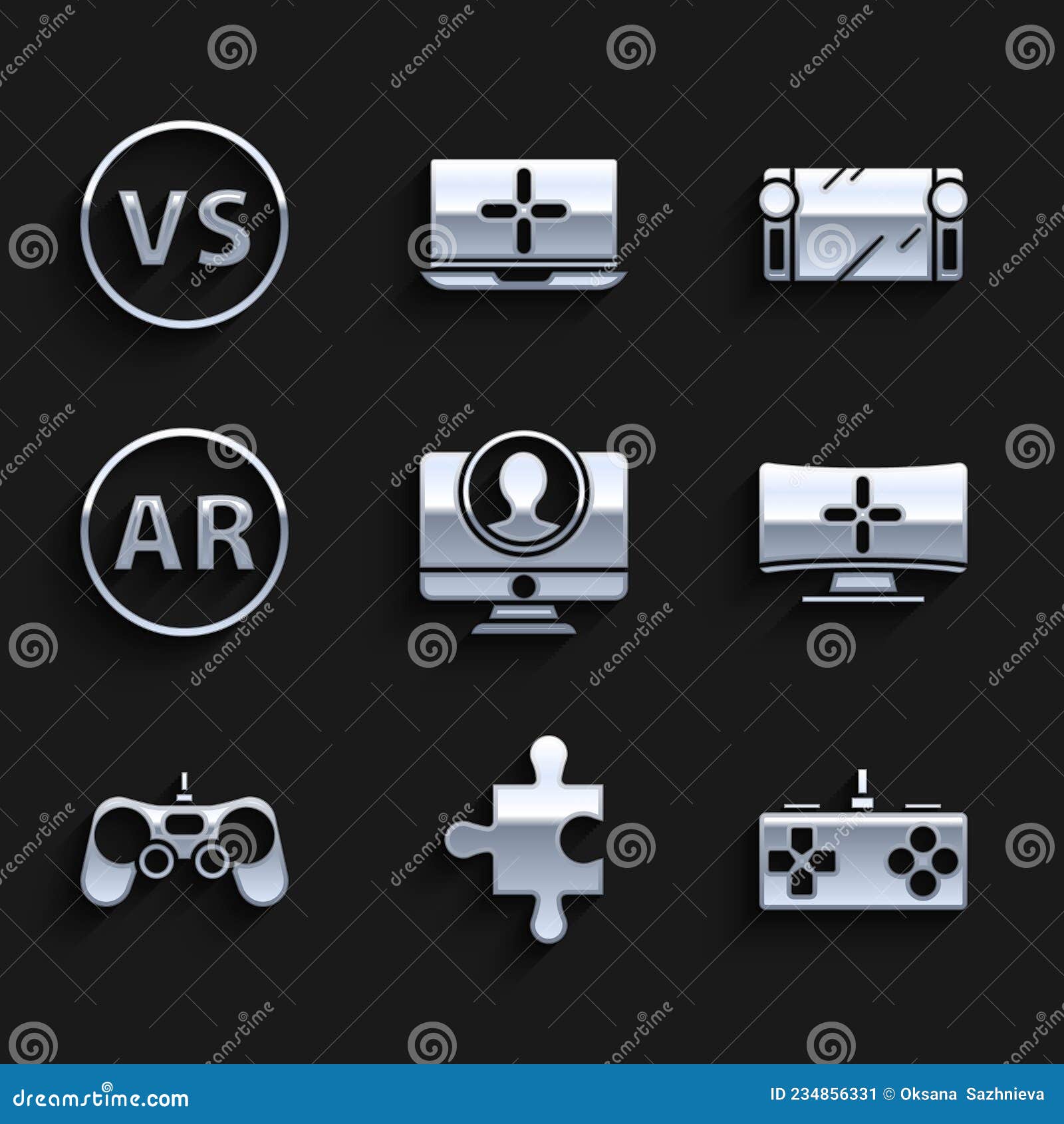 Set Create Account Screen, Piece of Puzzle, Gamepad, Computer Monitor ... Set Create Account Screen, Piece of Puzzle, Gamepad, Computer Monitor ...