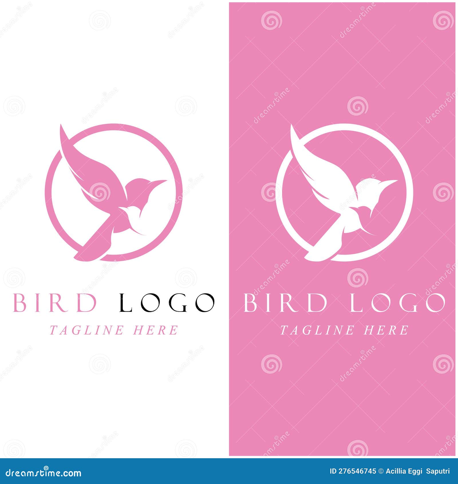 Bird Logo with Slogan Template Stock Illustration - Illustration of ...