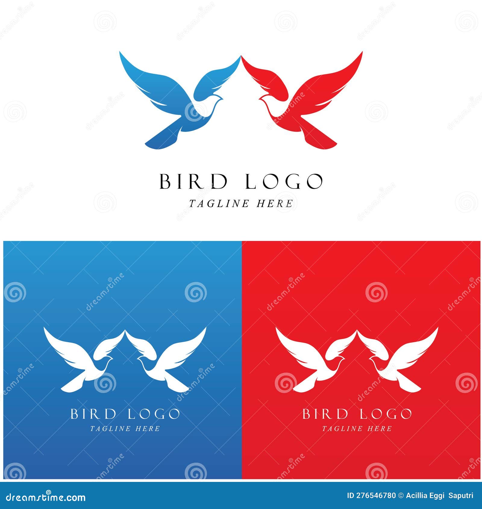 Bird Logo with Slogan Template Stock Illustration - Illustration of ...
