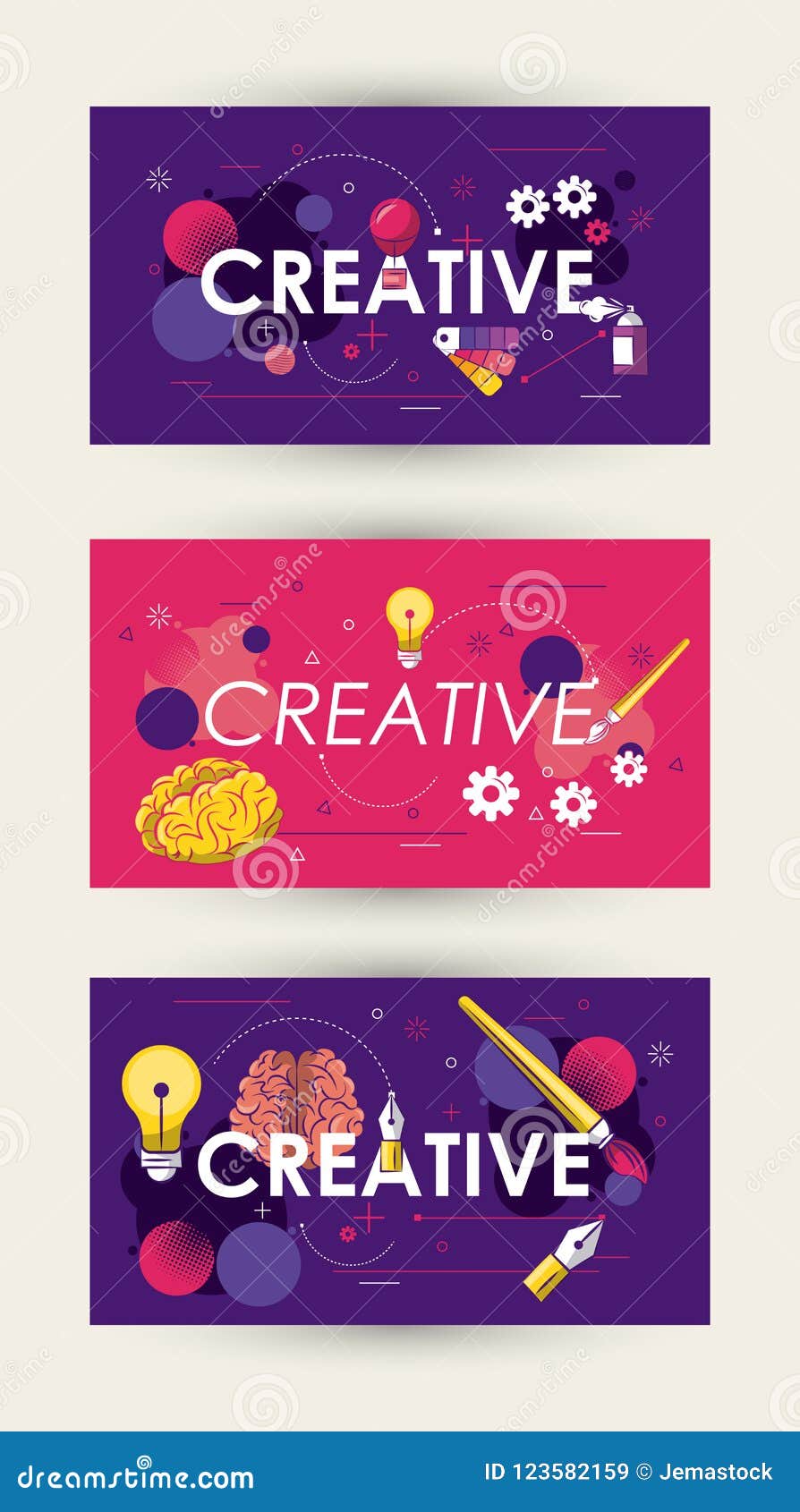 Set of Creative Cards Design Stock Vector - Illustration of collection ...