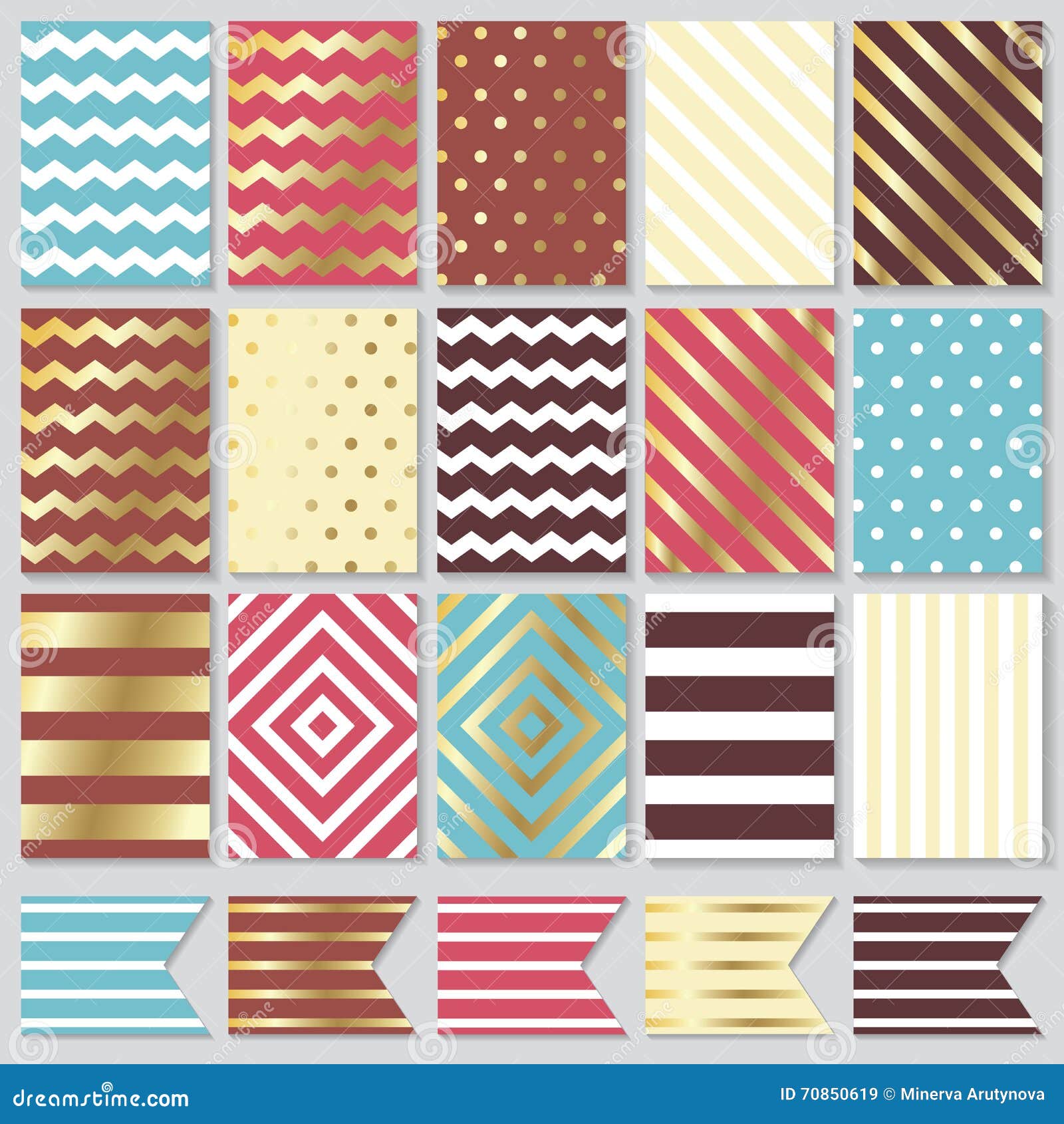 Set of Creative Cards Design. Stock Illustration - Illustration of cute ...