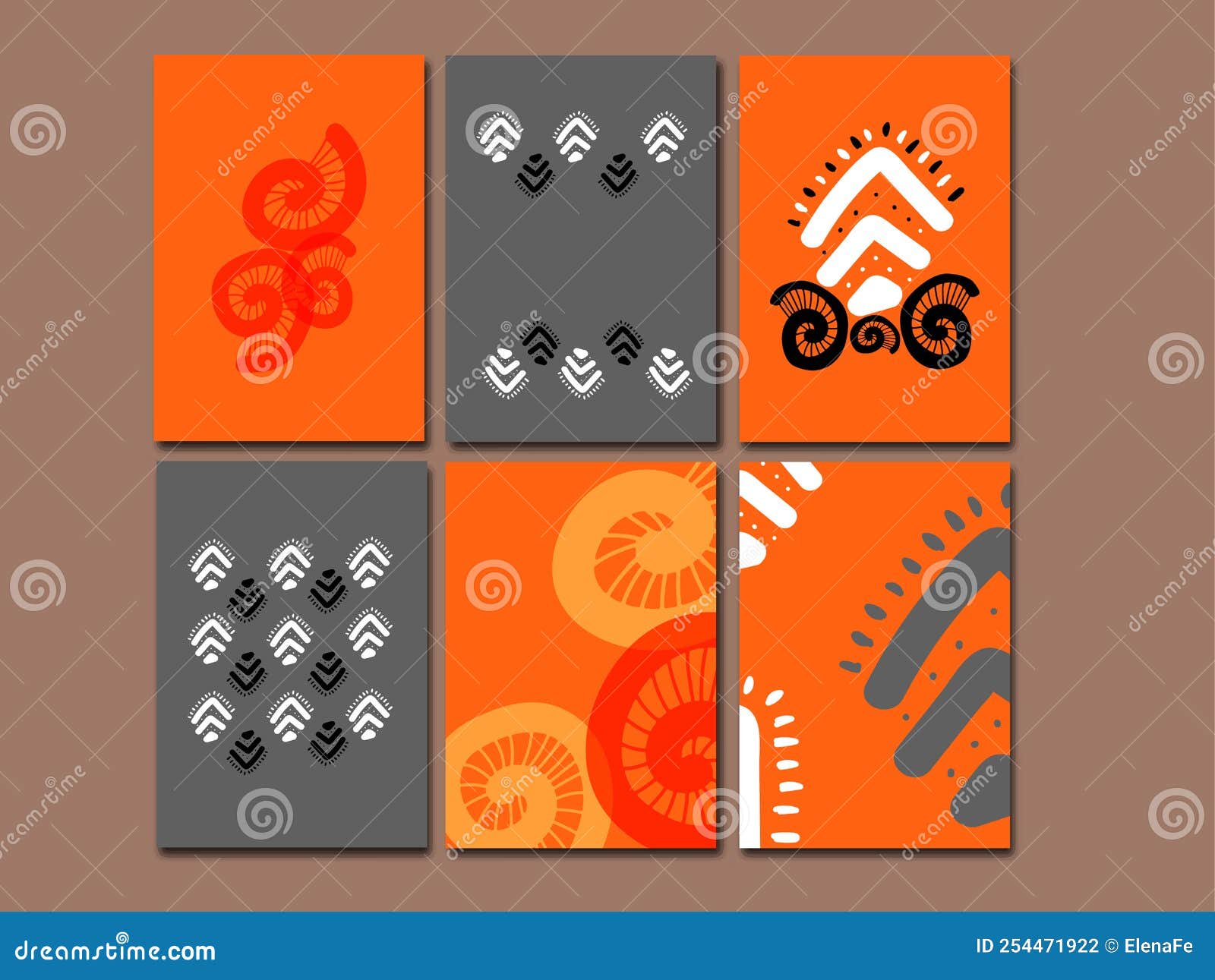 Set of Creative Cards with Hand Drawn Pattern. Bright Design for ...