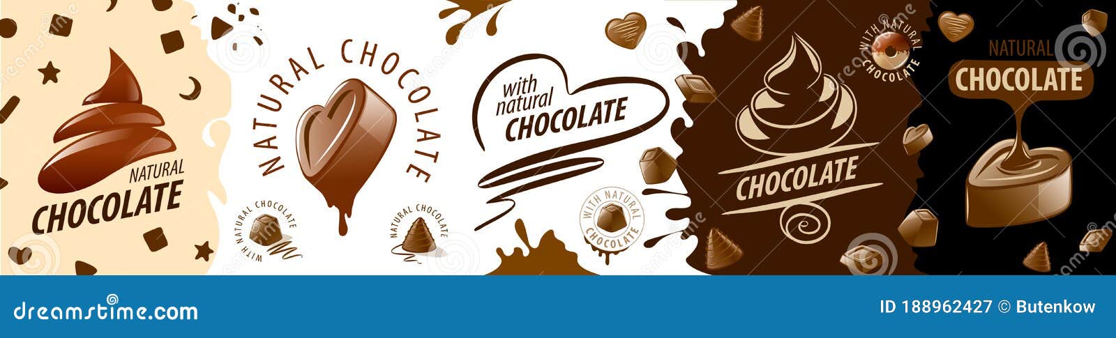 A Set of Creative Chocolate Logos. Vector Illustration Stock Vector ...