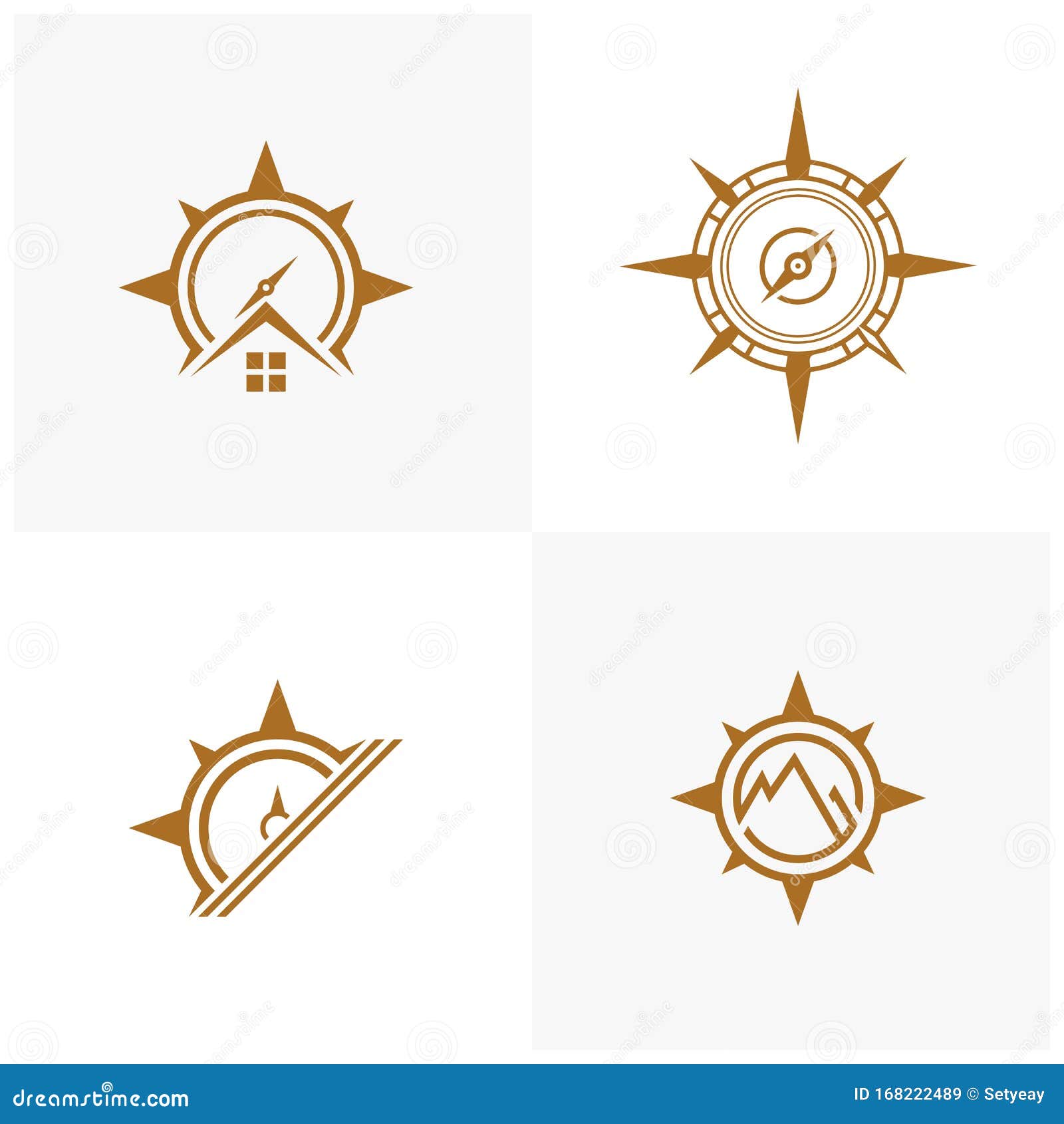 Set of Creative Compass Logo Design Template Vector Icon Illustration ...