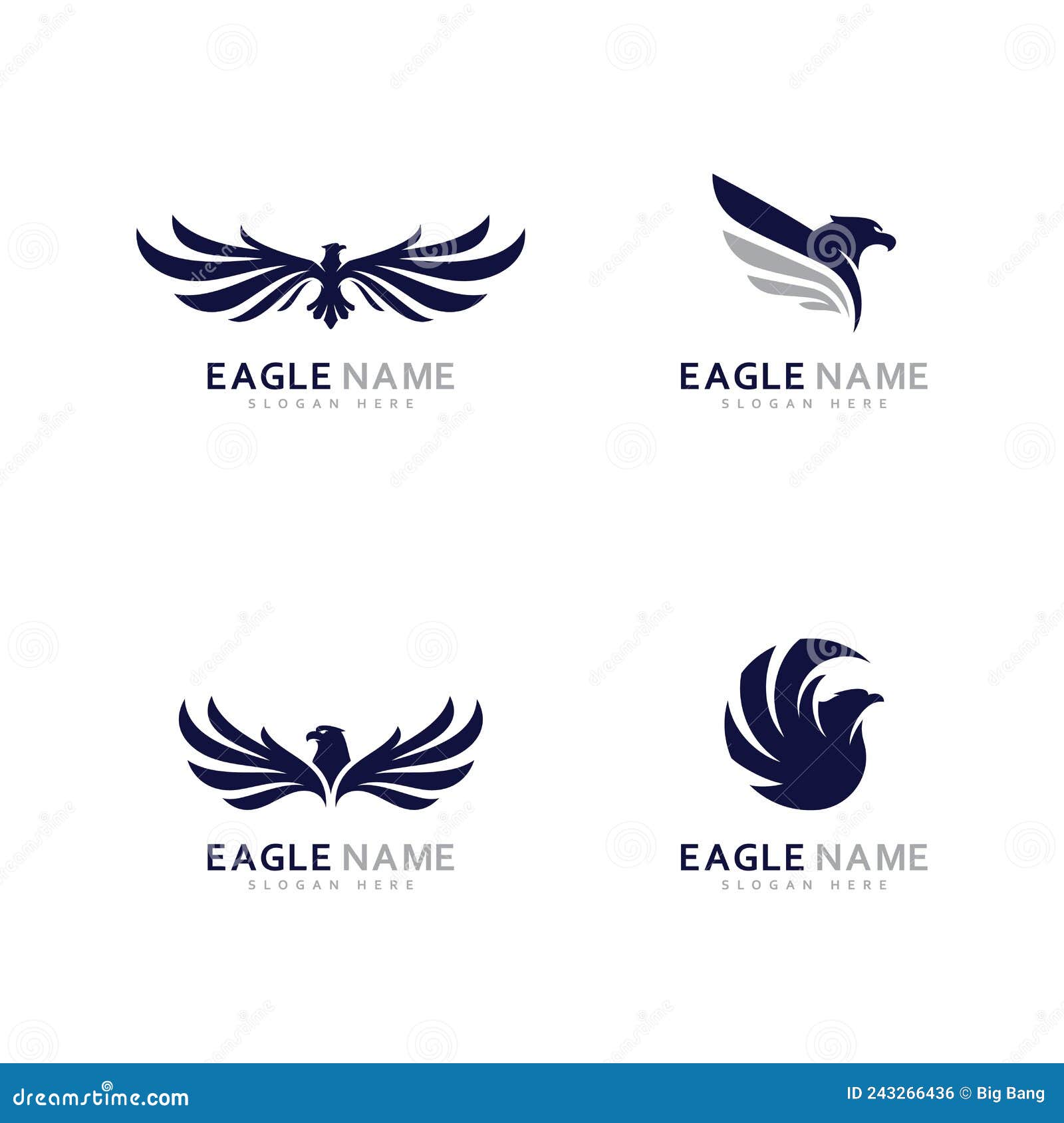 Set of Creative Eagle Logo Design Vector Illustration Stock Vector ...