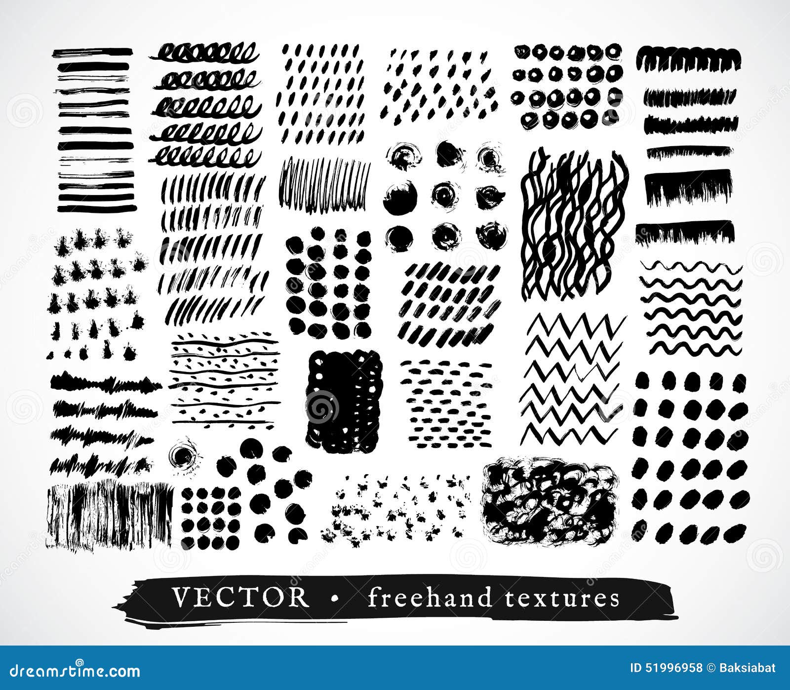 Set Creative Freehand Textures Stock Vector - Illustration of messy ...