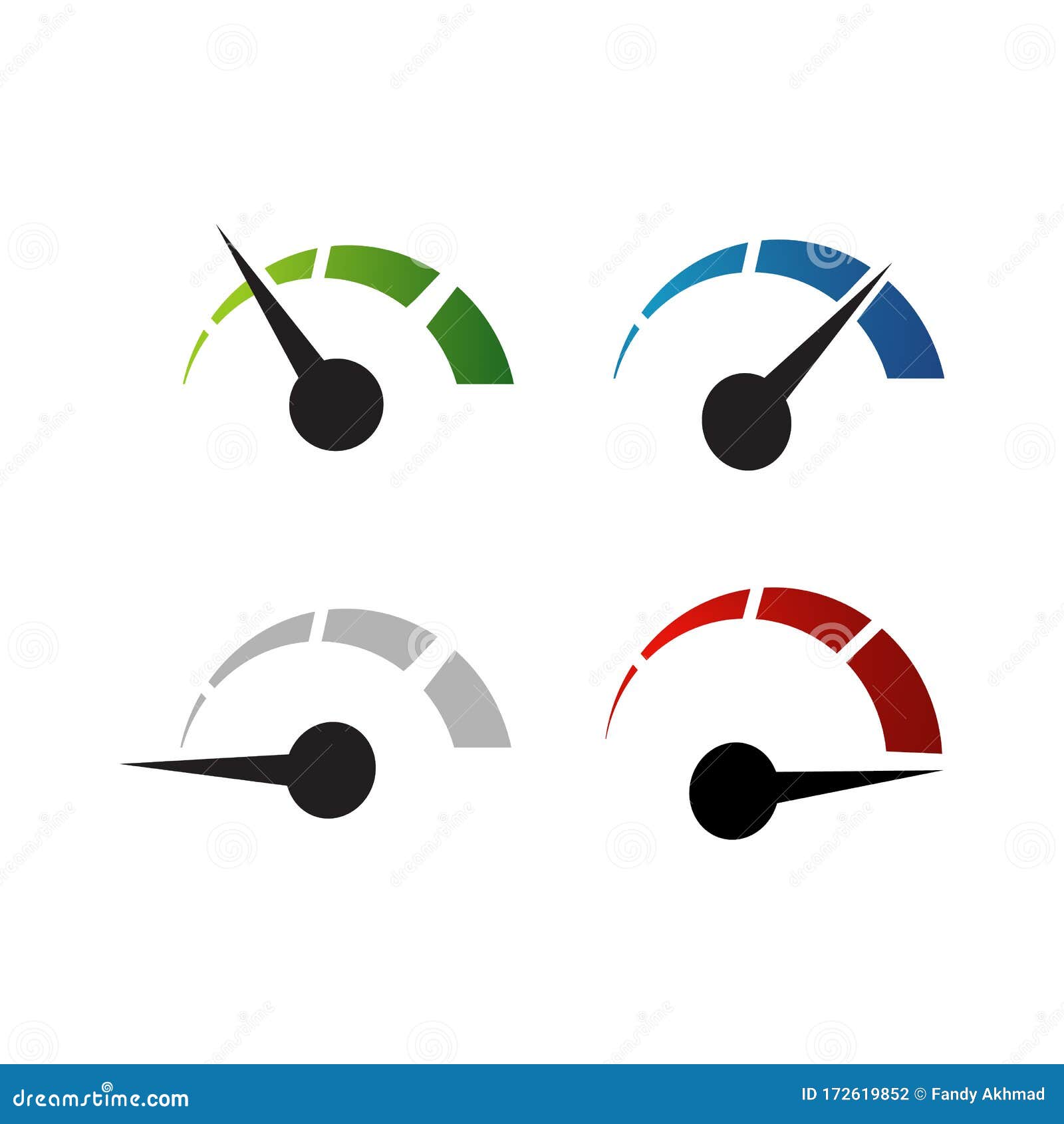 Set of Creative Gauge Speedometer Speed Logo Design Vector Element ...