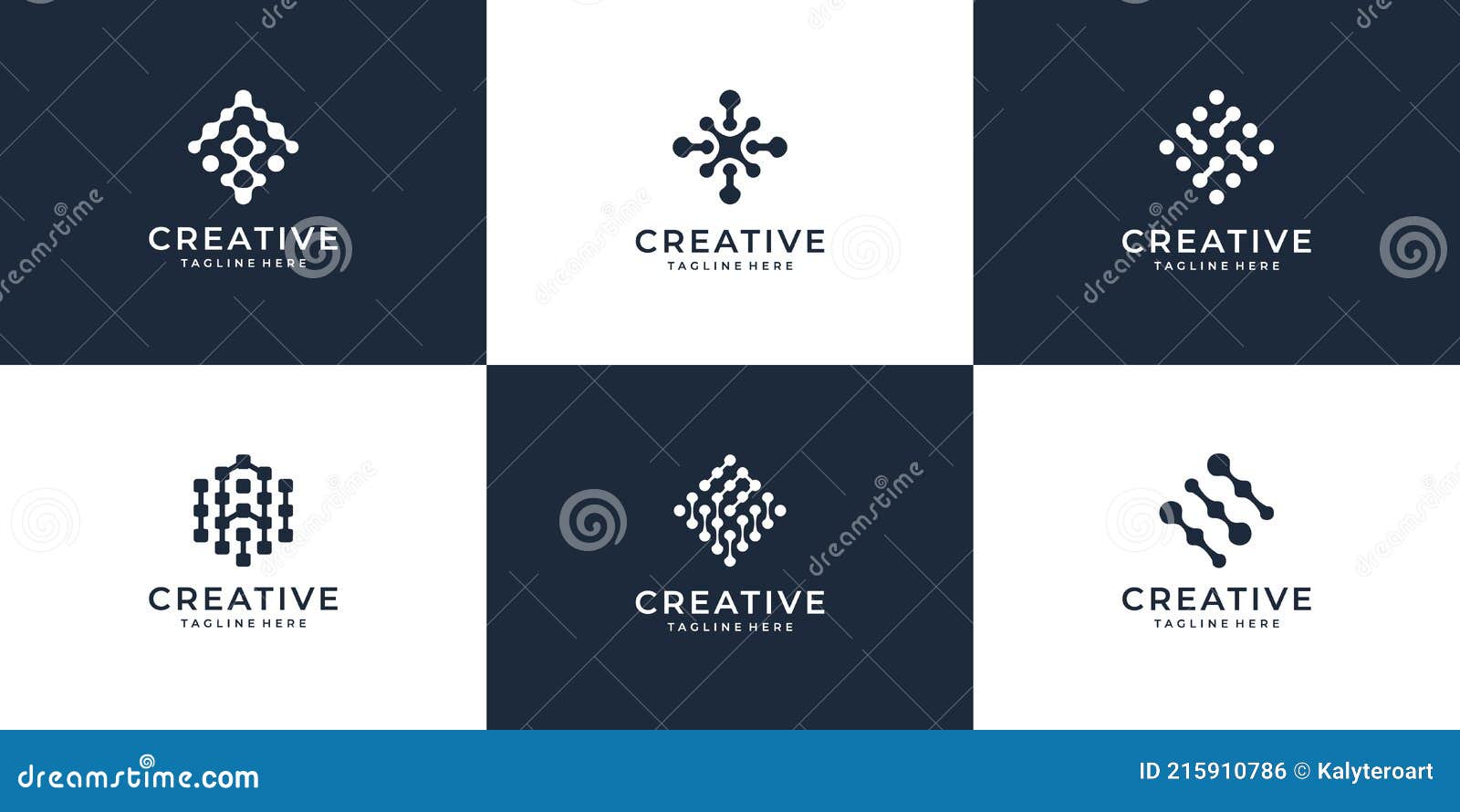 Set of Creative Internet Connection Modern Geometric Logo Vector Design ...