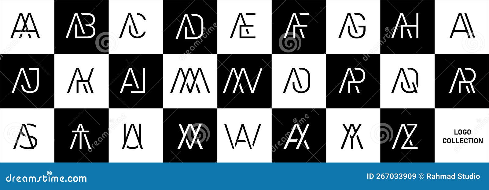 Set of Creative Letter a Combination Logo Vector Design Bundle ...