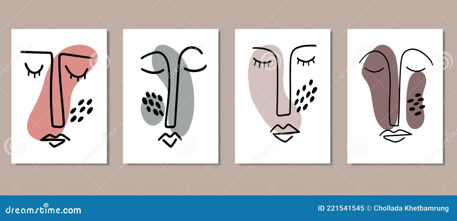 Set of Creative Minimalist Hand Drawn Illustrations. Stock Vector ...