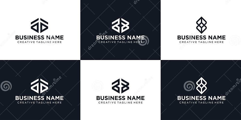 Set of Creative Monogram Letter a B Logo Design Line Abstract Modern ...