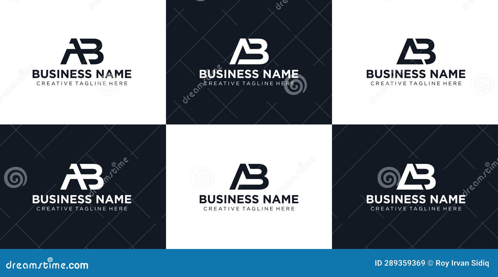 Set of Creative Monogram Letter a B Logo Design Line Stock Vector ...