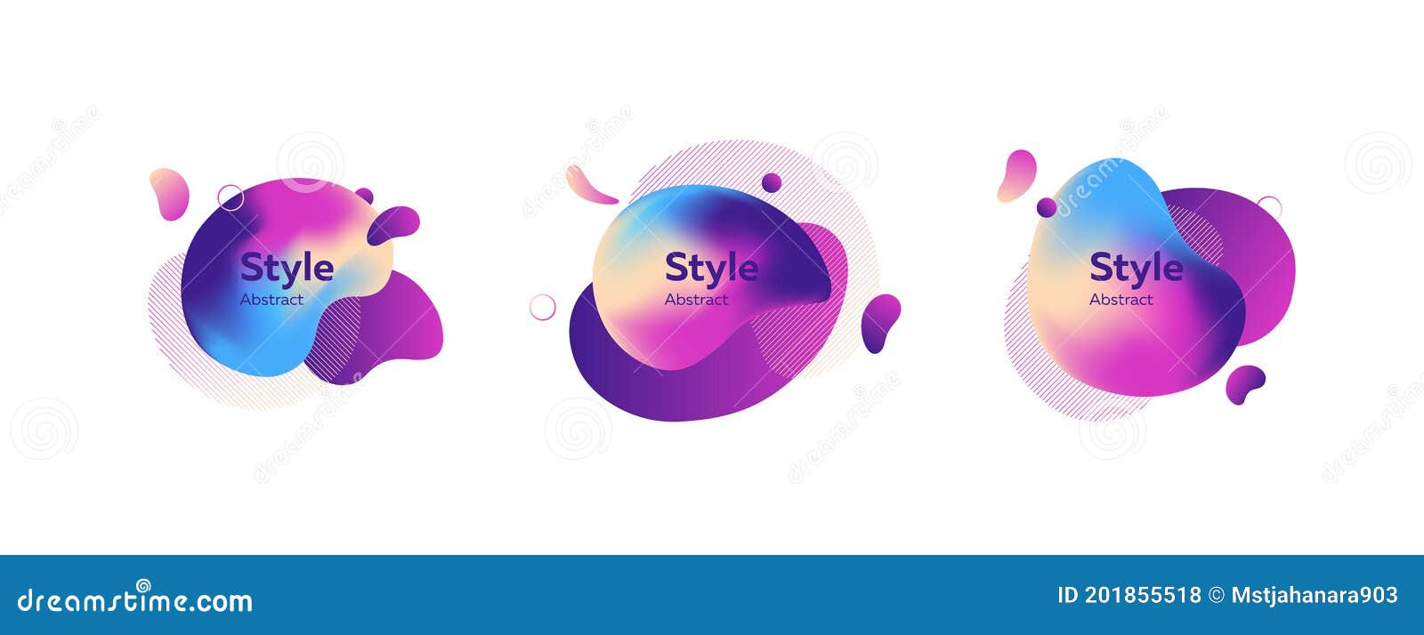 Set of Creative Multi-colored Bubble-shaped Objects Stock Vector ...