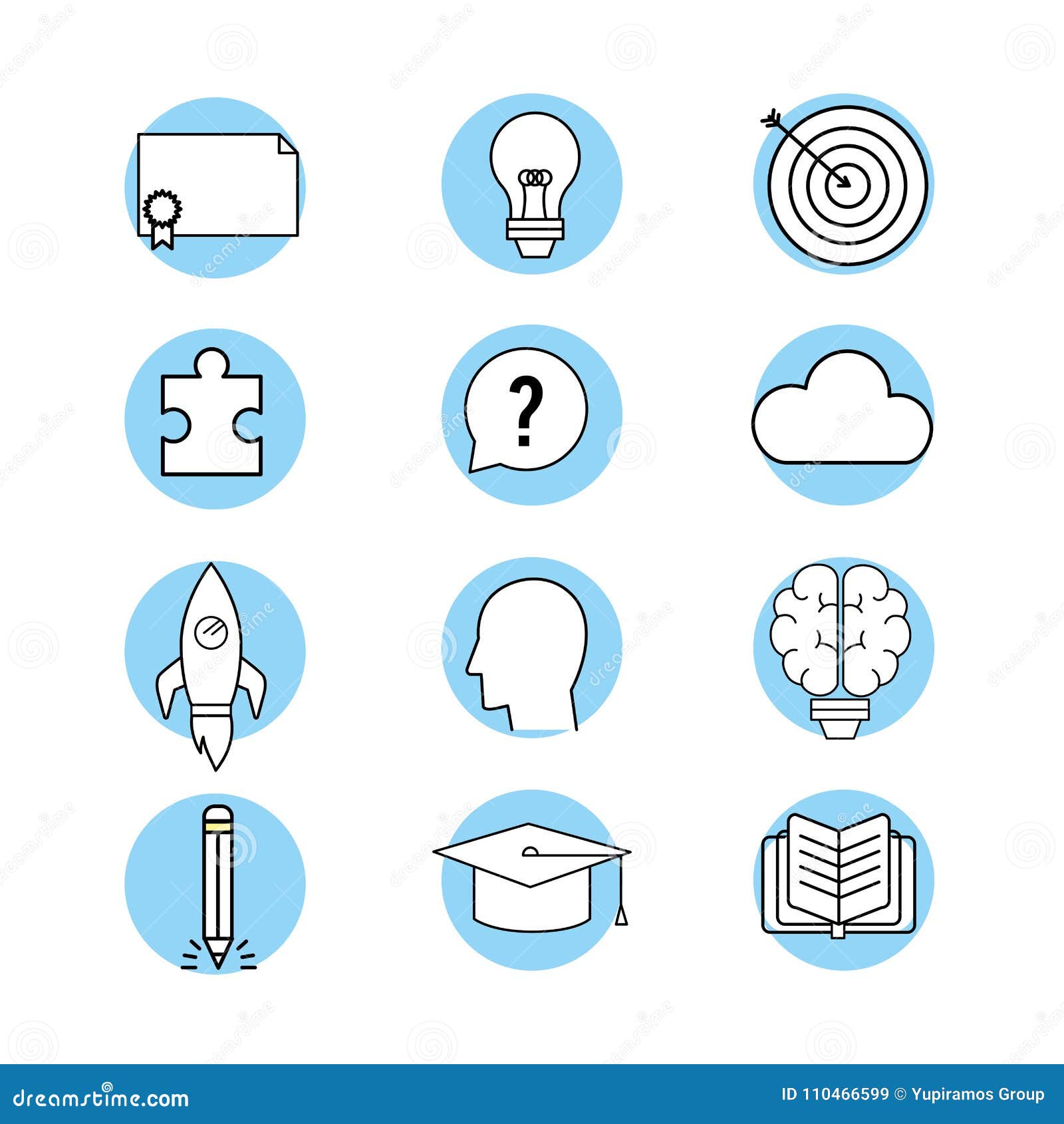 Set Creative Process and Brainstorm Invention Stock Vector ...