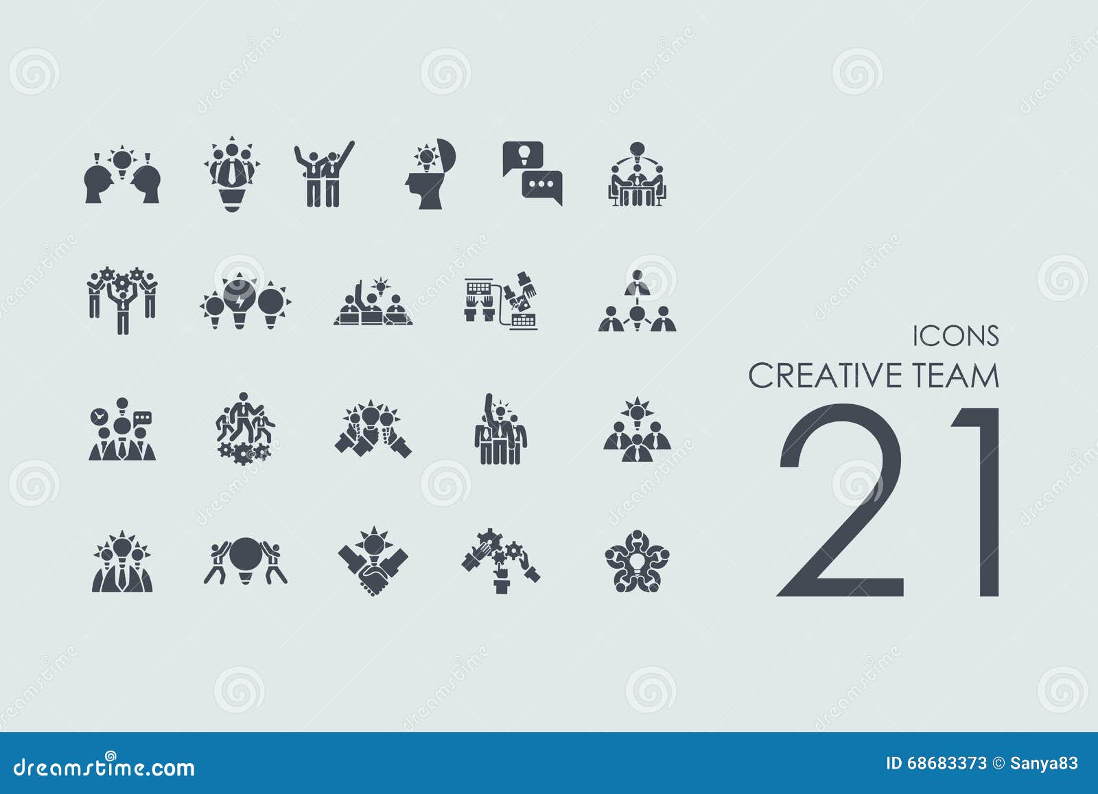 Set of creative team icons stock vector. Illustration of people - 68683373