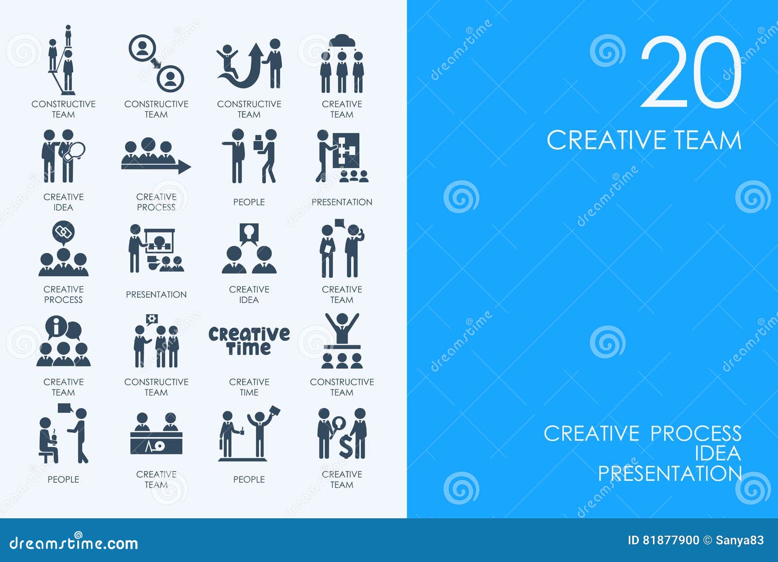 Set of creative team icons stock vector. Illustration of abstract ...