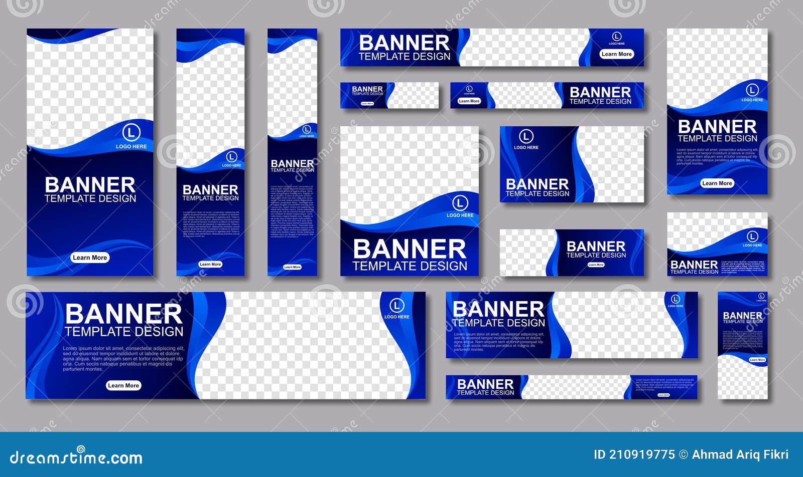 Set of Creative Web Banners of Standard Size with a Place for Photos ...