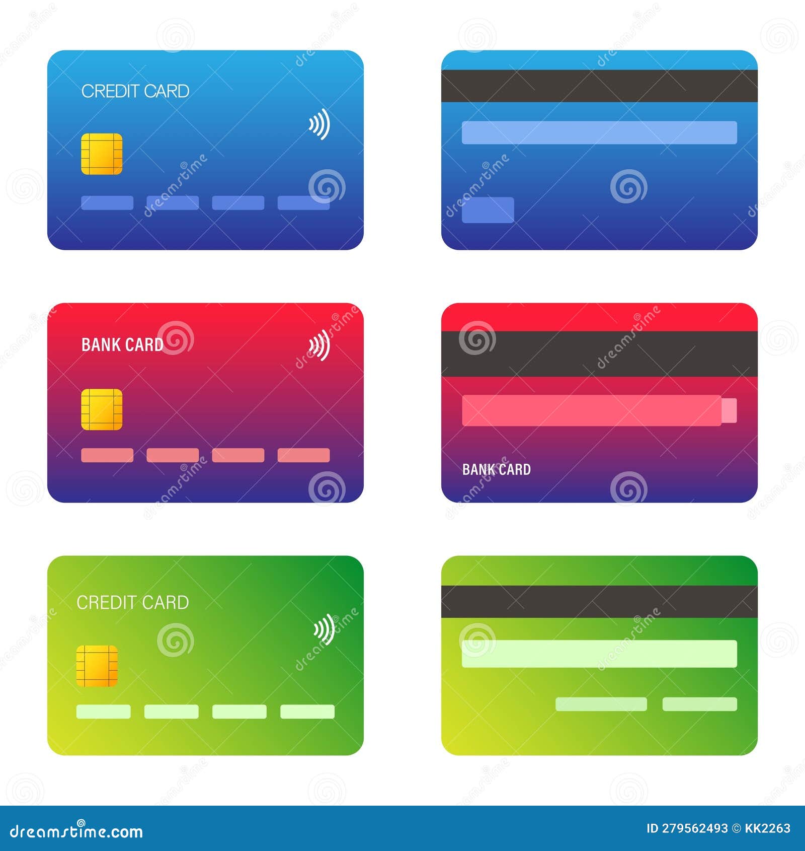 Set of Credit Cards Payment. Vector Illustration Stock Vector ...