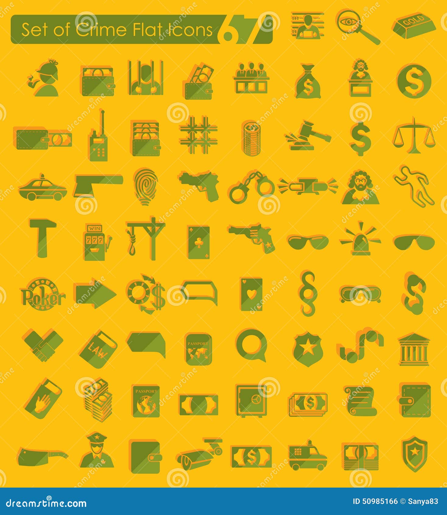 Set of crime icons stock vector. Illustration of information - 50985166