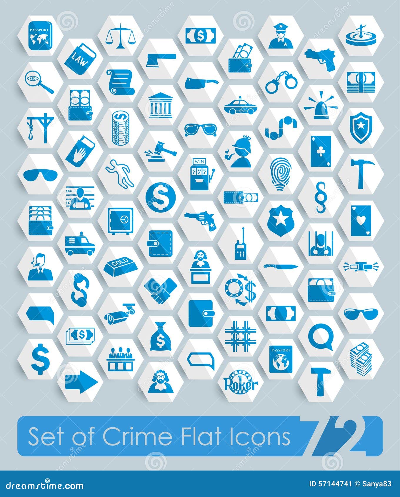 Set of crime icons stock vector. Illustration of icon - 57144741