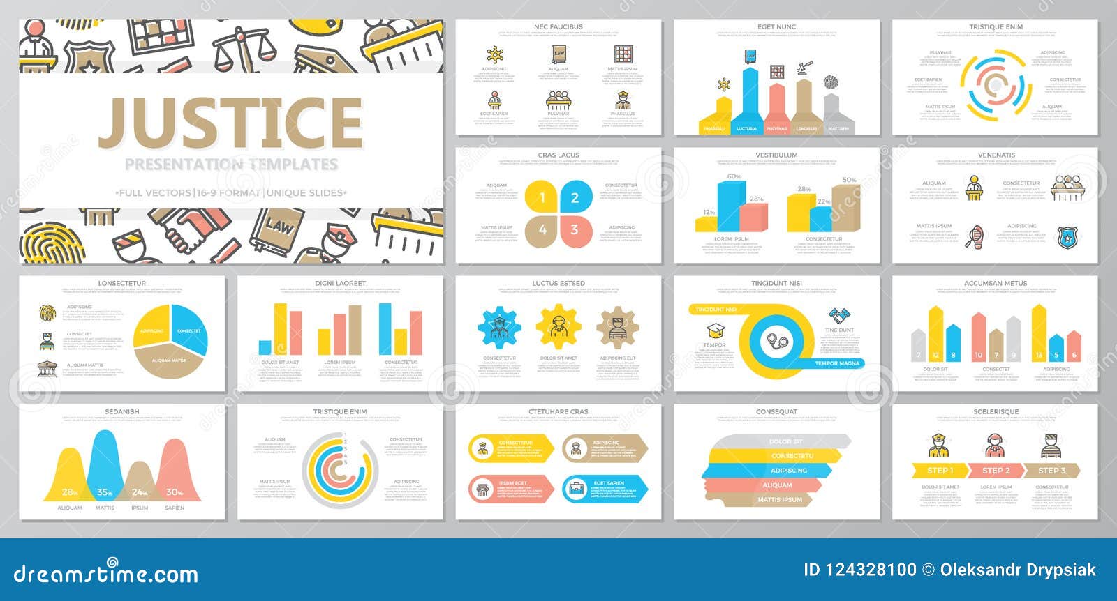 Set of Crime, Law, Police and Justice Elements for Multipurpose ...