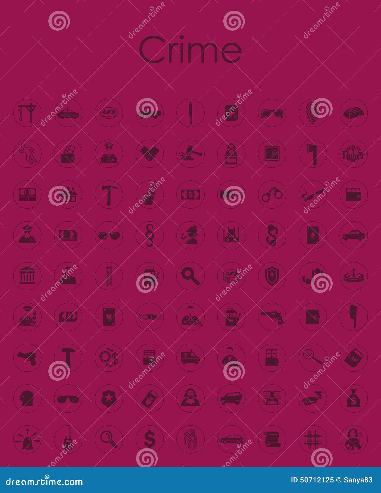 Set of crime simple icons stock vector. Illustration of collection ...