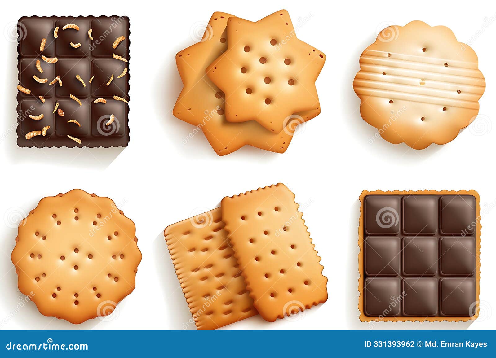 Crispy Cracker. Sweet Or Salty Biscuit Cookie In Rectangle Shape ...
