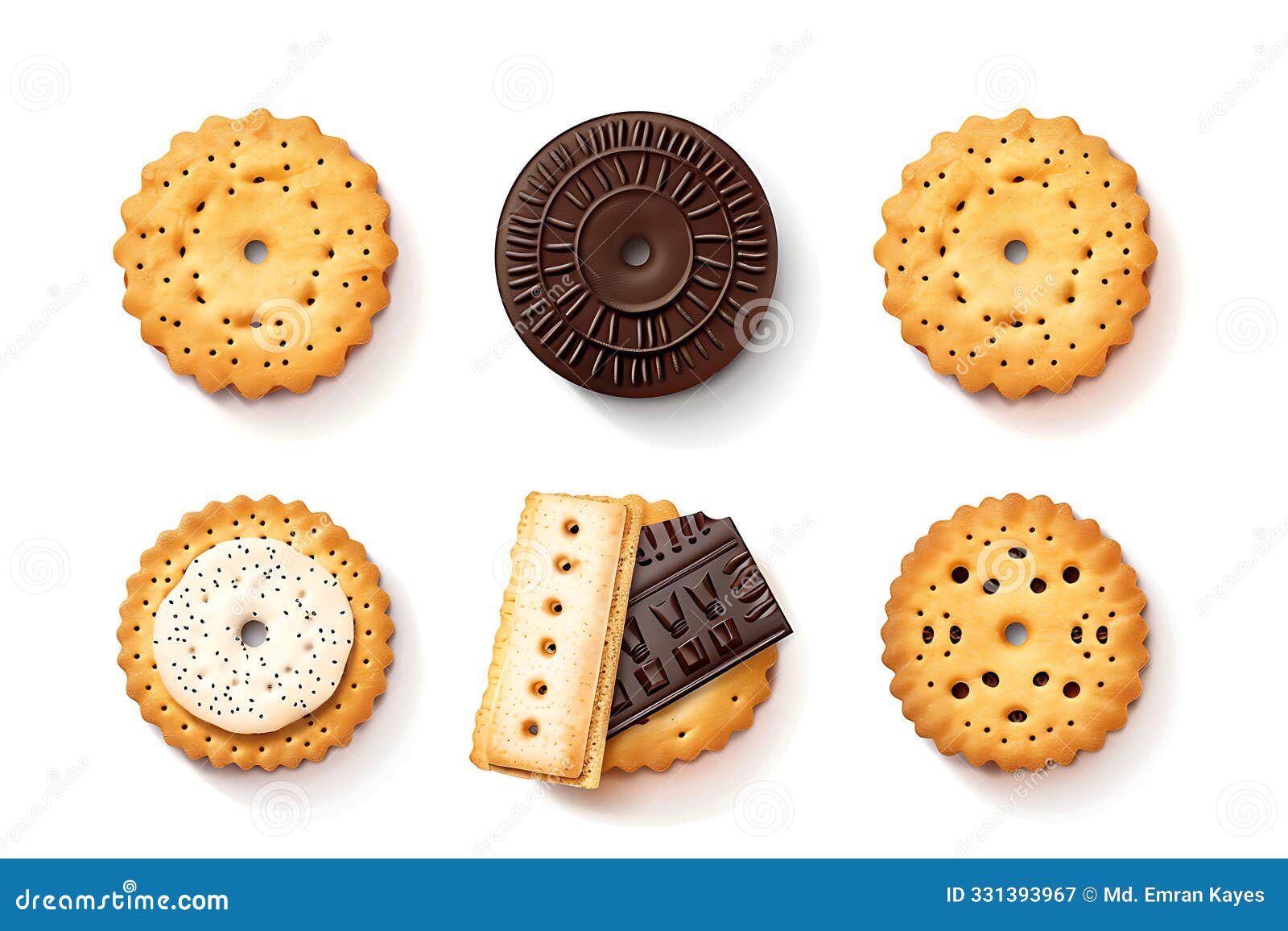 Crispy Cracker. Sweet Or Salty Biscuit Cookie In Rectangle Shape ...
