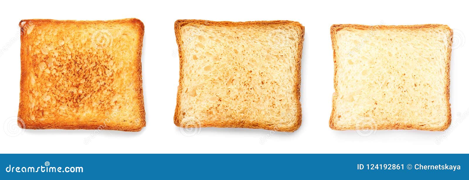 Set with Crispy Toast Bread Slices Stock Image - Image of lunch ...