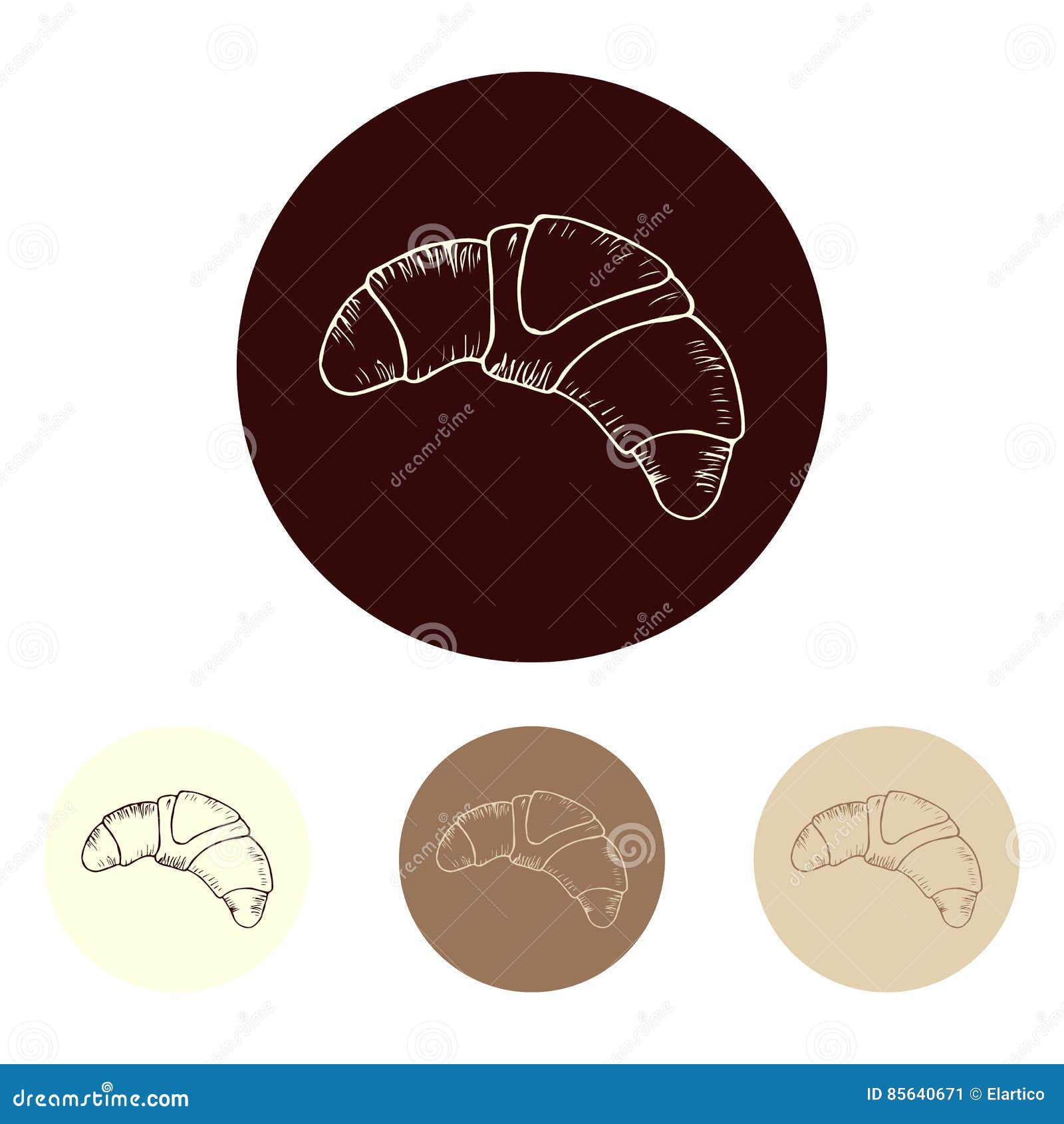 Set of croissants stock vector. Illustration of food - 85640671