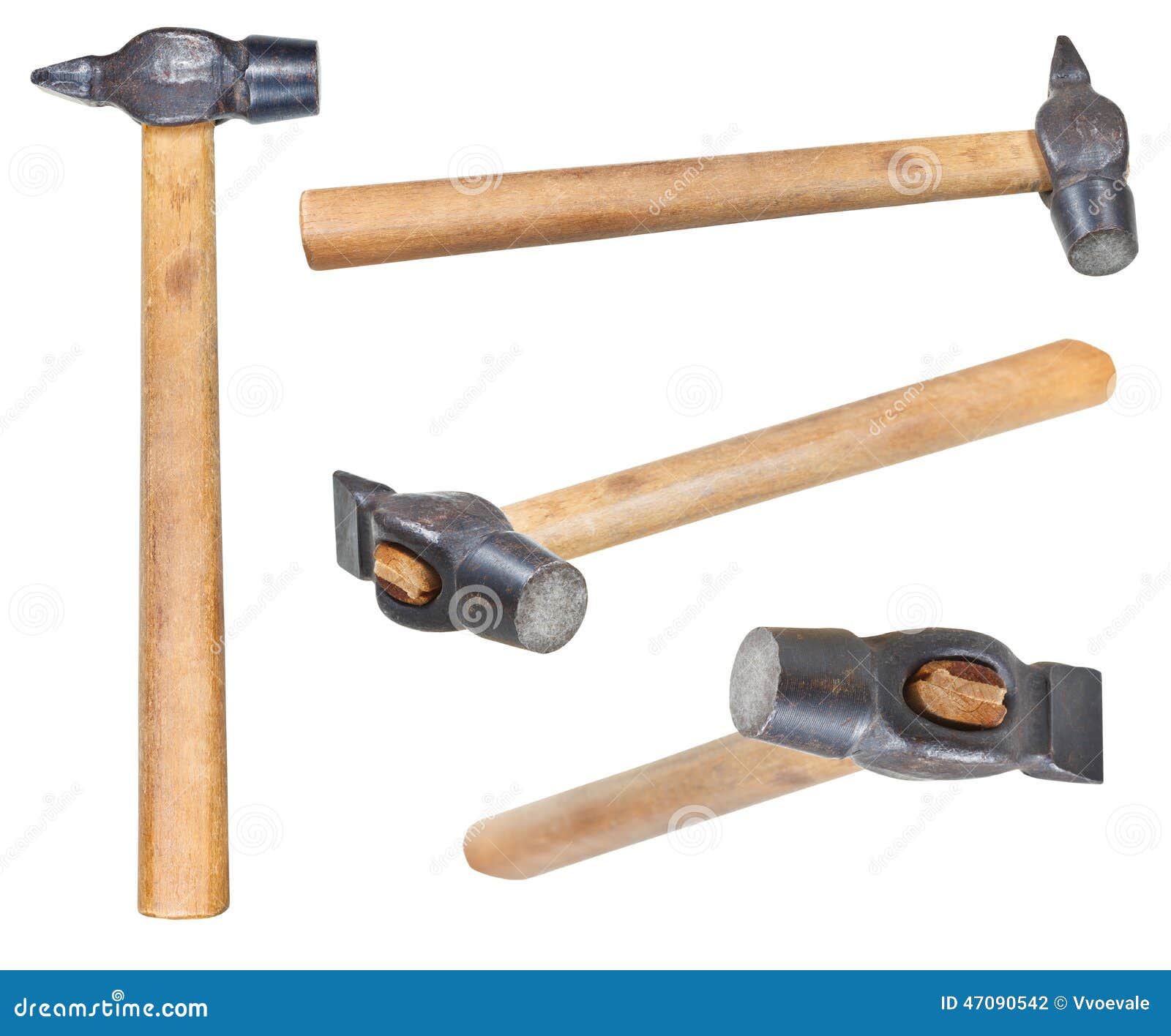 Set of Cross Peen Hammers with Round Face Isolated Stock Photo - Image ...