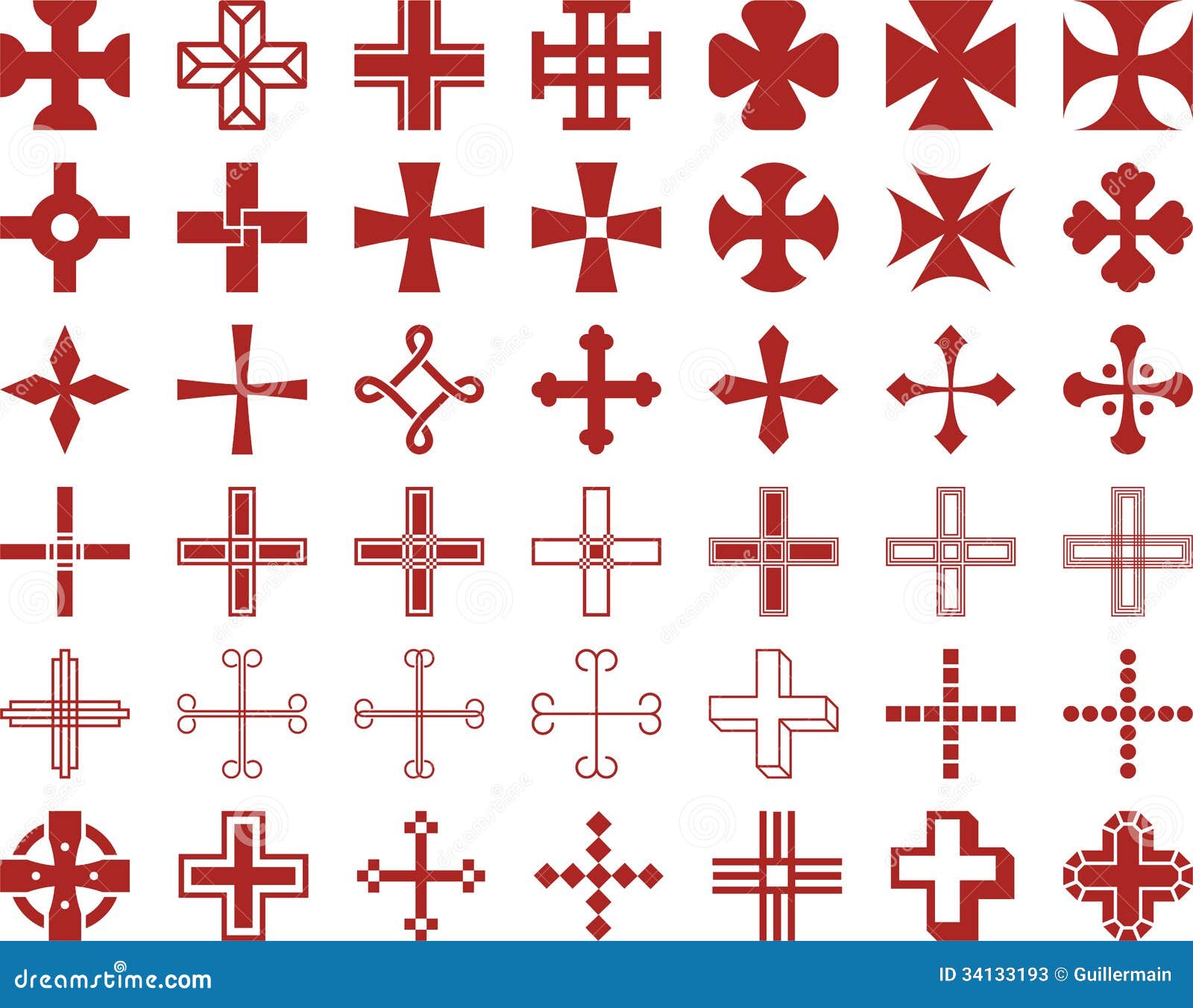 Set of cross signs stock vector. Illustration of christianity - 34133193