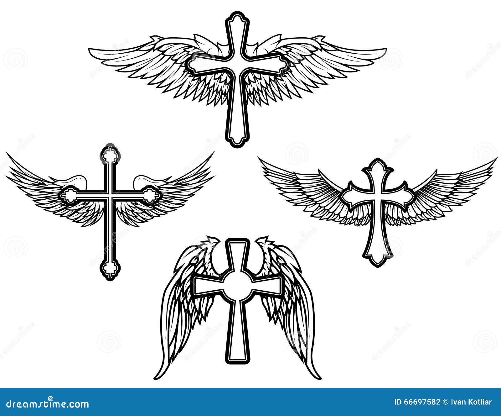 Set of the Cross with Wings Stock Vector - Illustration of cross ... Set of the Cross with Wings Stock Vector - Illustration of cross ...