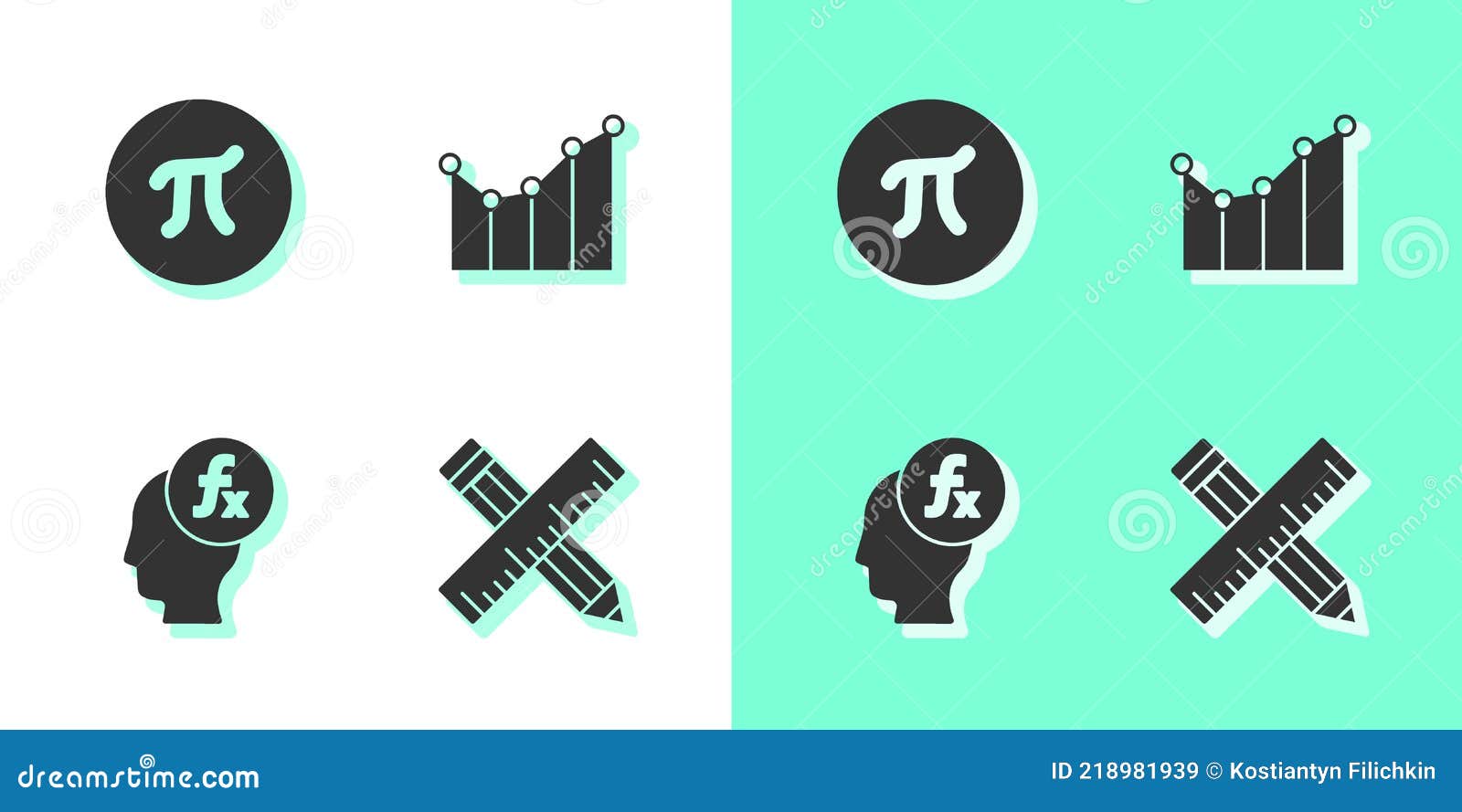 Set Crossed Ruler and Pencil, Pi Symbol, Function Mathematical and ...
