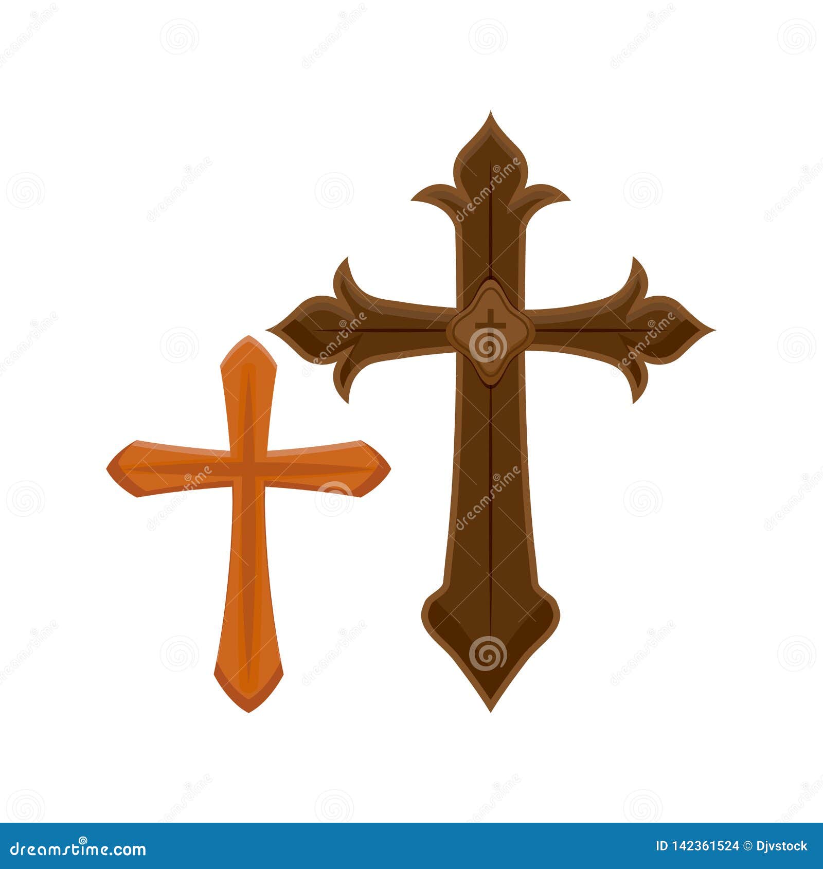 Crosses Catholics With Bible Holy Cartoon Vector | CartoonDealer.com ...