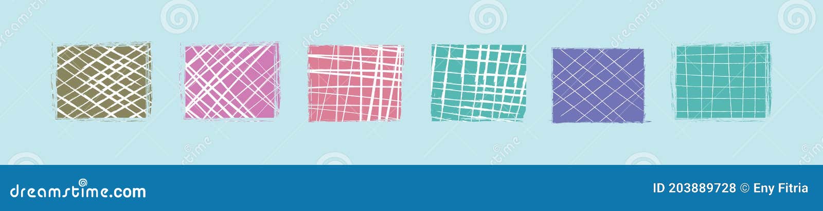 Set of Crosshatch Cartoon Icon Design Template with Various Models ...