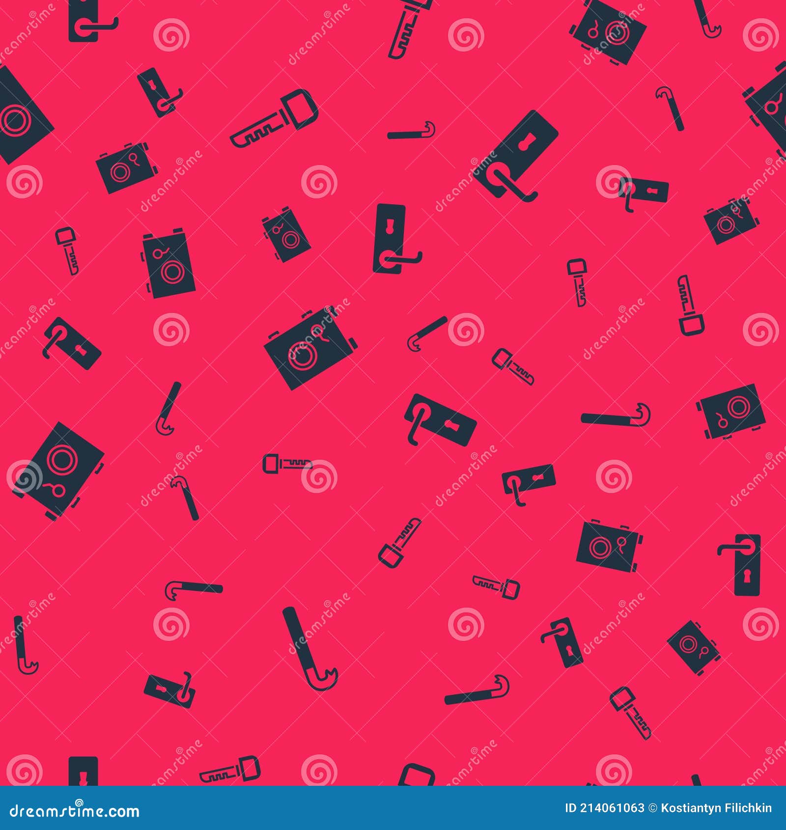 Crowbar With Red Handle Lying On Pink Background Stock Photo ...