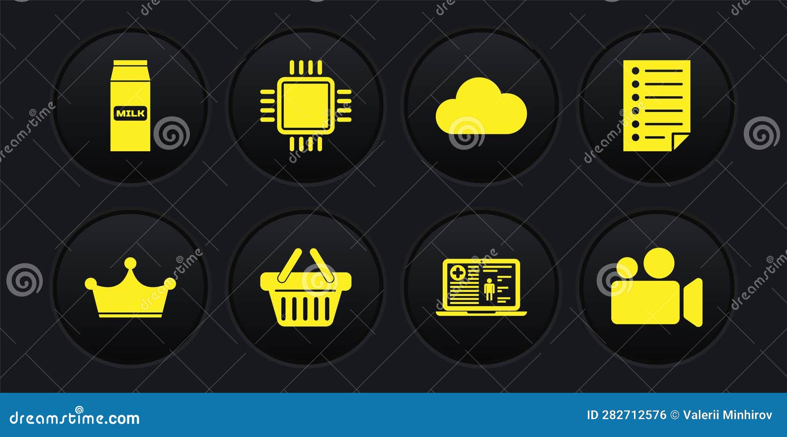 Set Crown, Document, Shopping Basket, Medical Clinical Record, Cloud ...