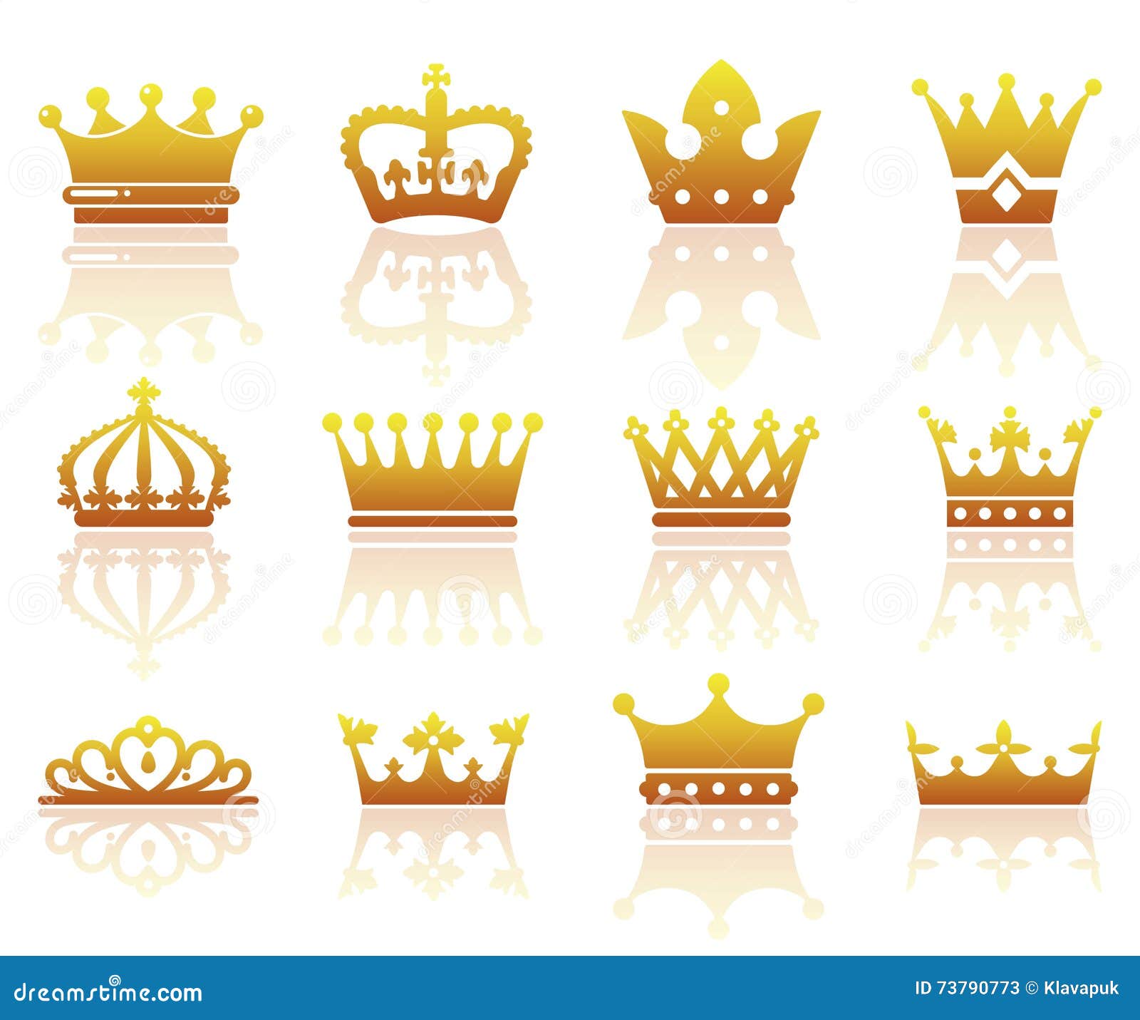 Set of crown icons stock vector. Illustration of ornate - 73790773