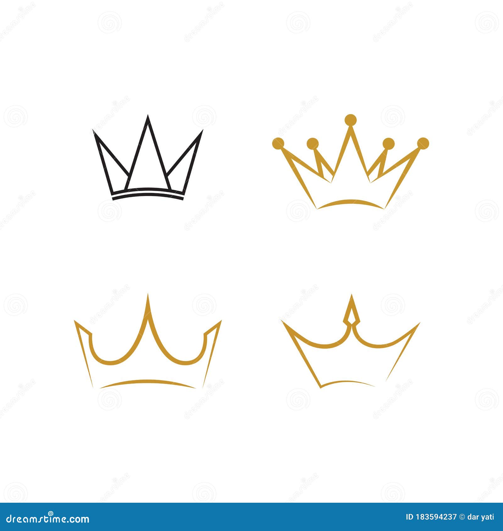 Set of Crown Logo Template Vector Illustration Stock Vector ...